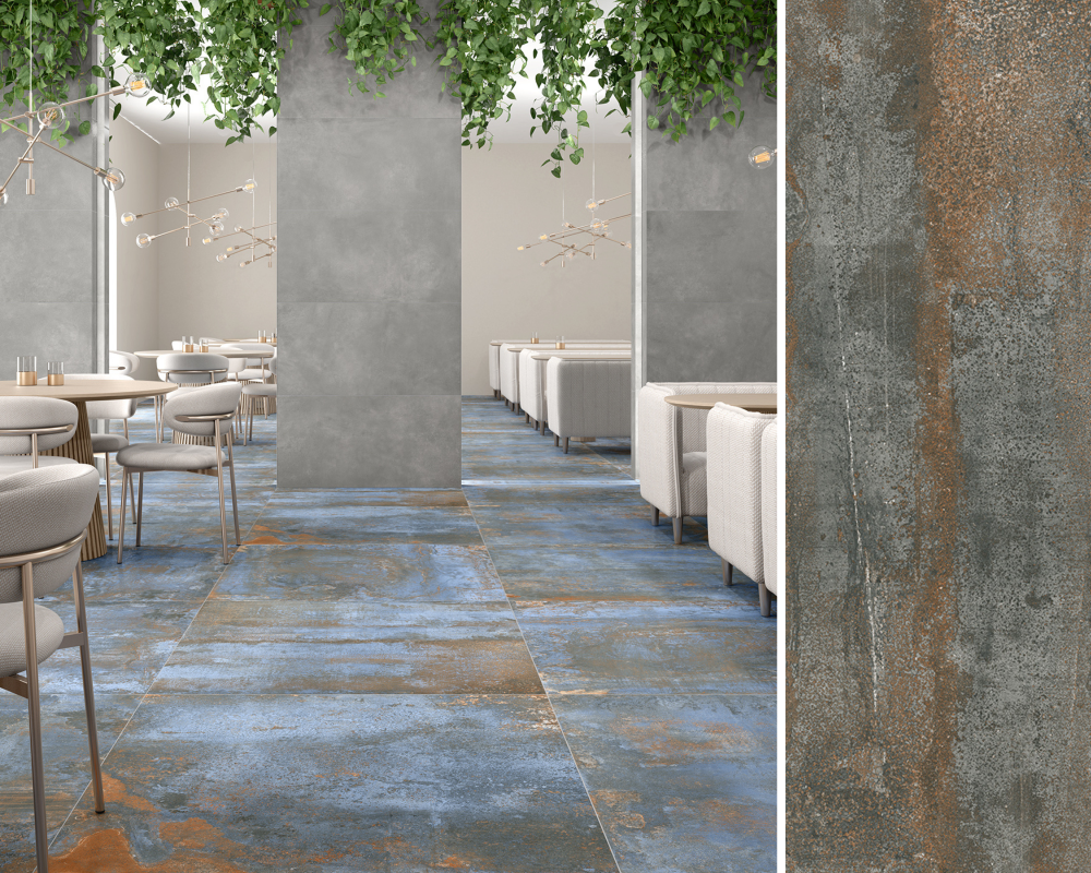 BSM Carrelage - Carrelage intérieur effet pierre coloré 60x60 - Oxyde ...